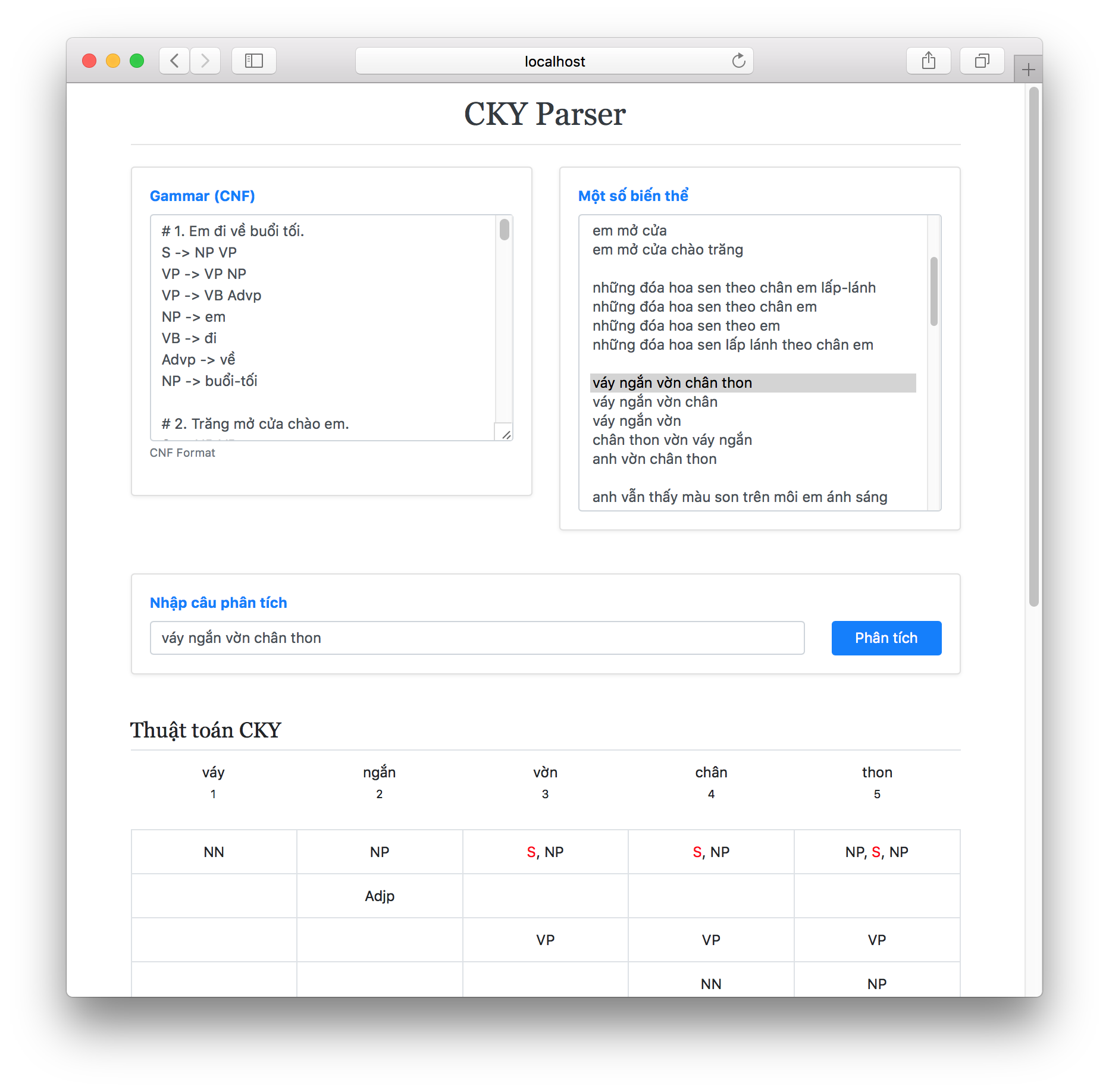 CKY Parser - Interactive Visualization of CKY Algorithm